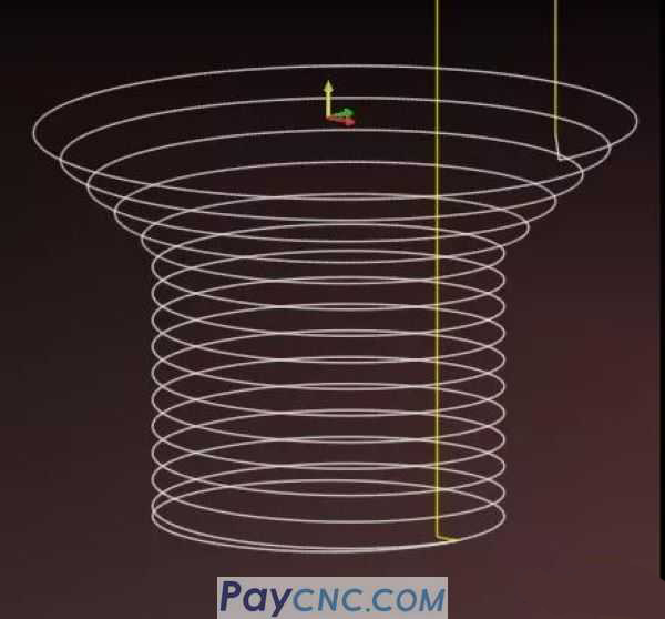 Spiral interpolation milling taper ho