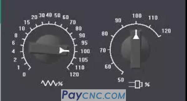 Buttons on CNC control panel
